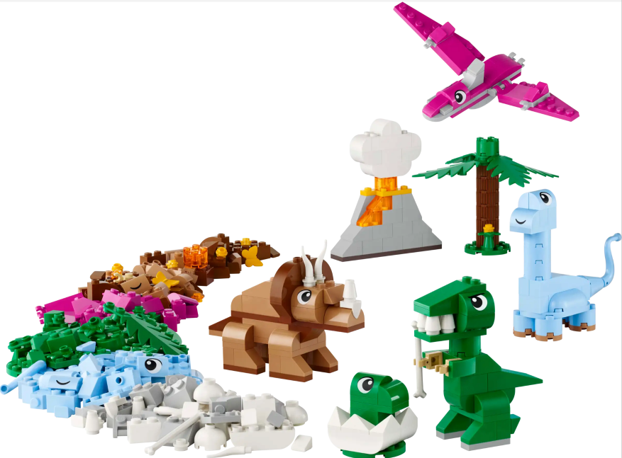 Classic Creative Dinosaurs Text Based Instructions Bricks for the Blind